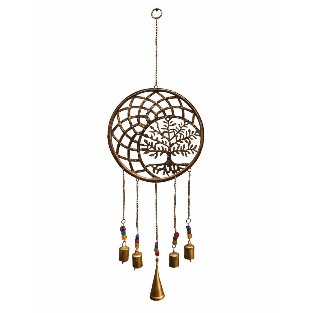 Hanging Metal Tree of Life with Bells & Beads