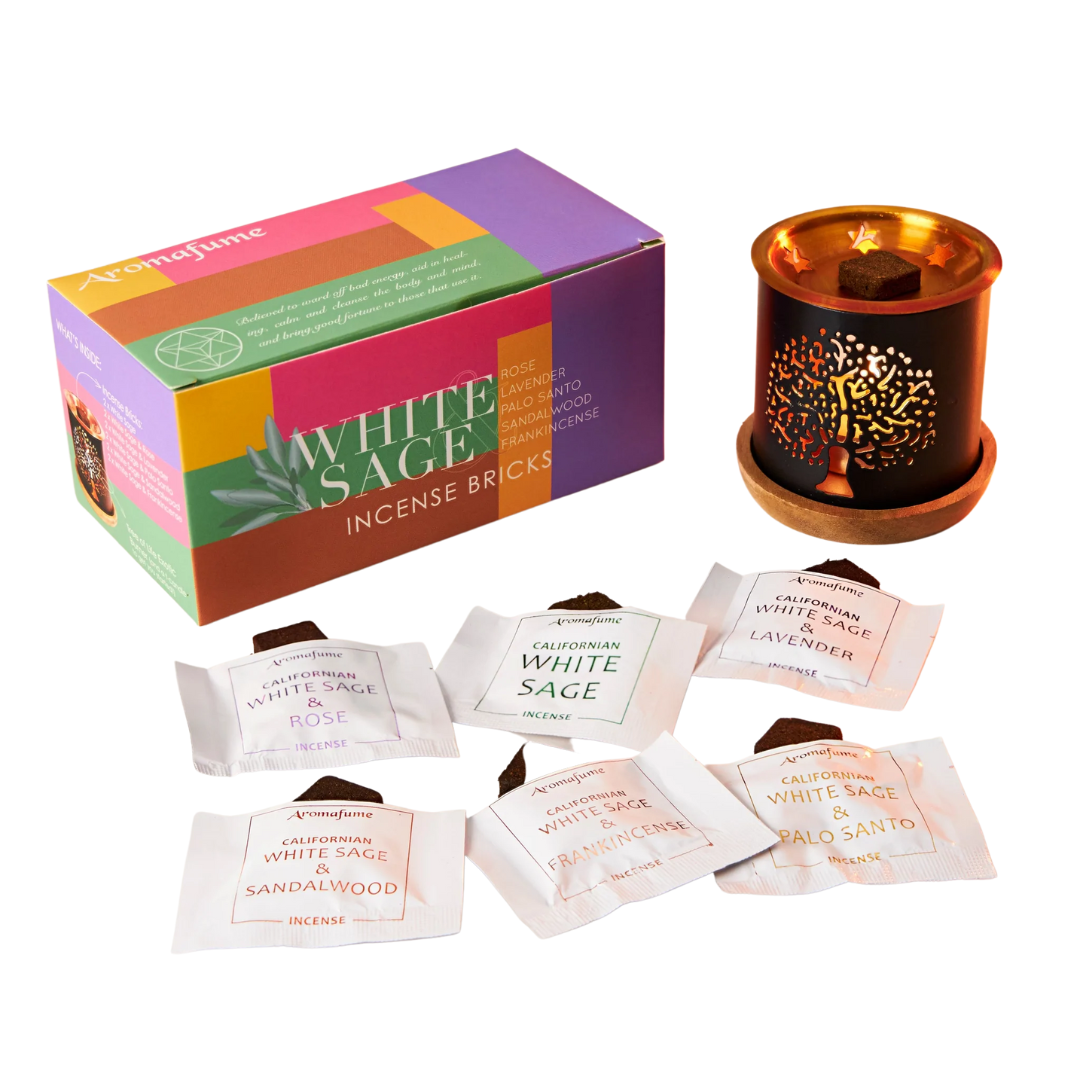 White Sage Incense Bricks Gift Set & Starter Kit
